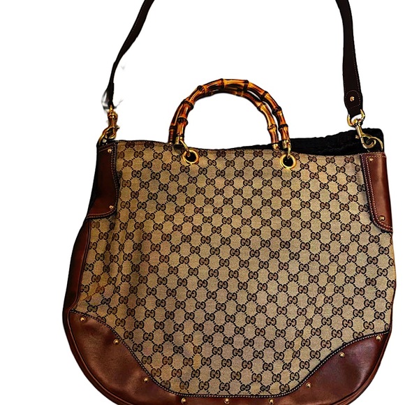 Gucci | Bags | Authentic Gucci 94 Aw Tom Ford Monogram Gg Bamboo 2 Way ...